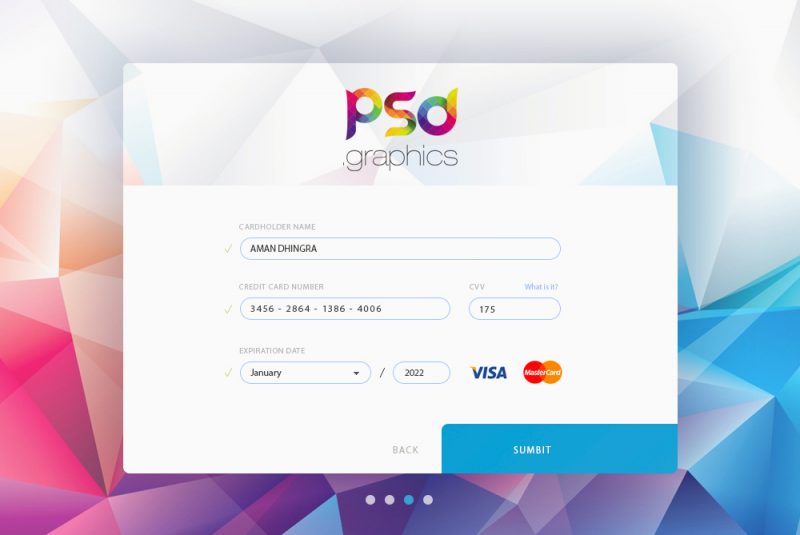Credit Card Form UI Free PSD Graphics | PSD Graphics