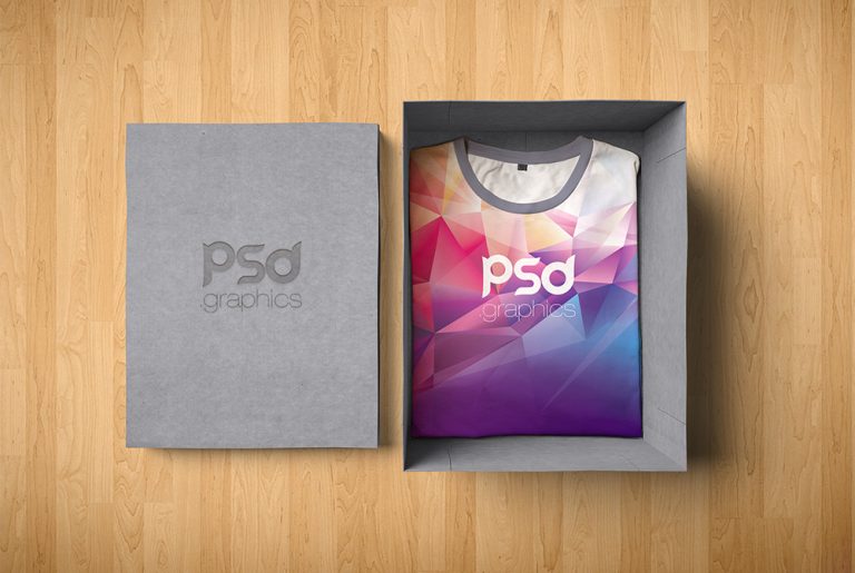 T-Shirt Box Packaging Mockup Free PSD | PSD Graphics