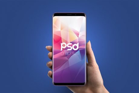 Samsung Galaxy S9 in Hand Mockup PSD | PSD Graphics