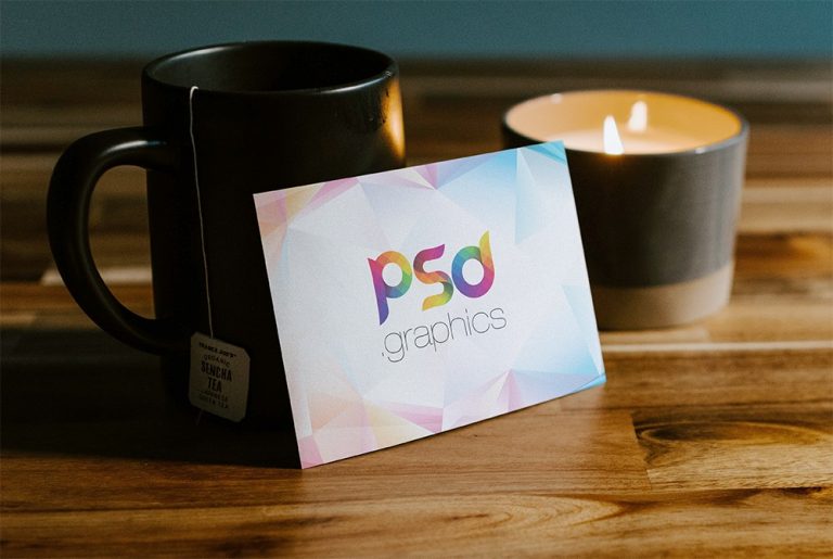 Business Card with Cup Mockup | PSD Graphics